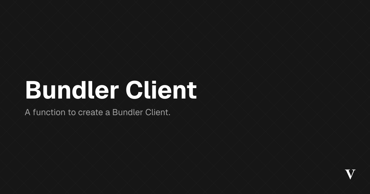 Bundler Client · Viem