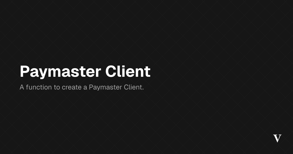 Paymaster Client · Viem