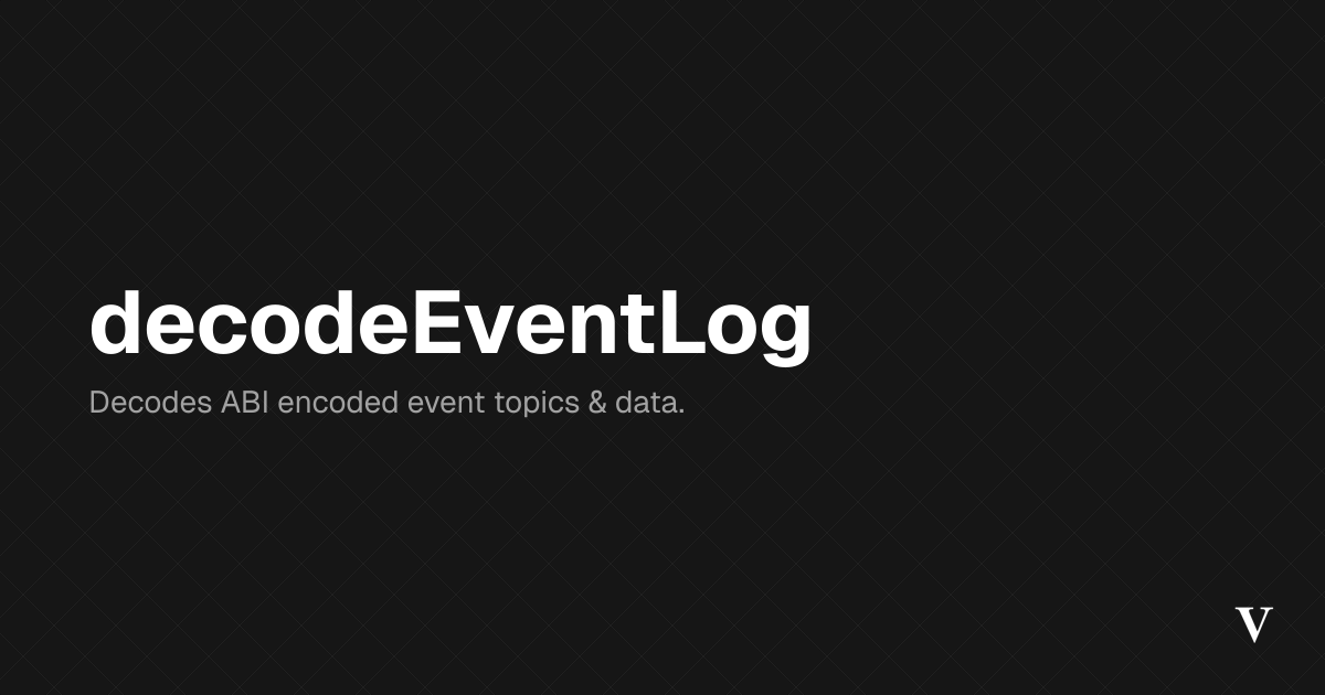 decodeEventLog · Viem