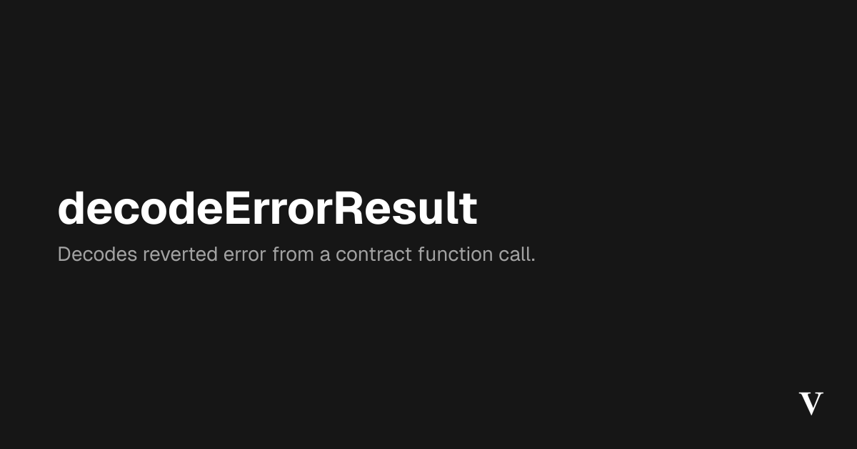 decodeErrorResult · Viem