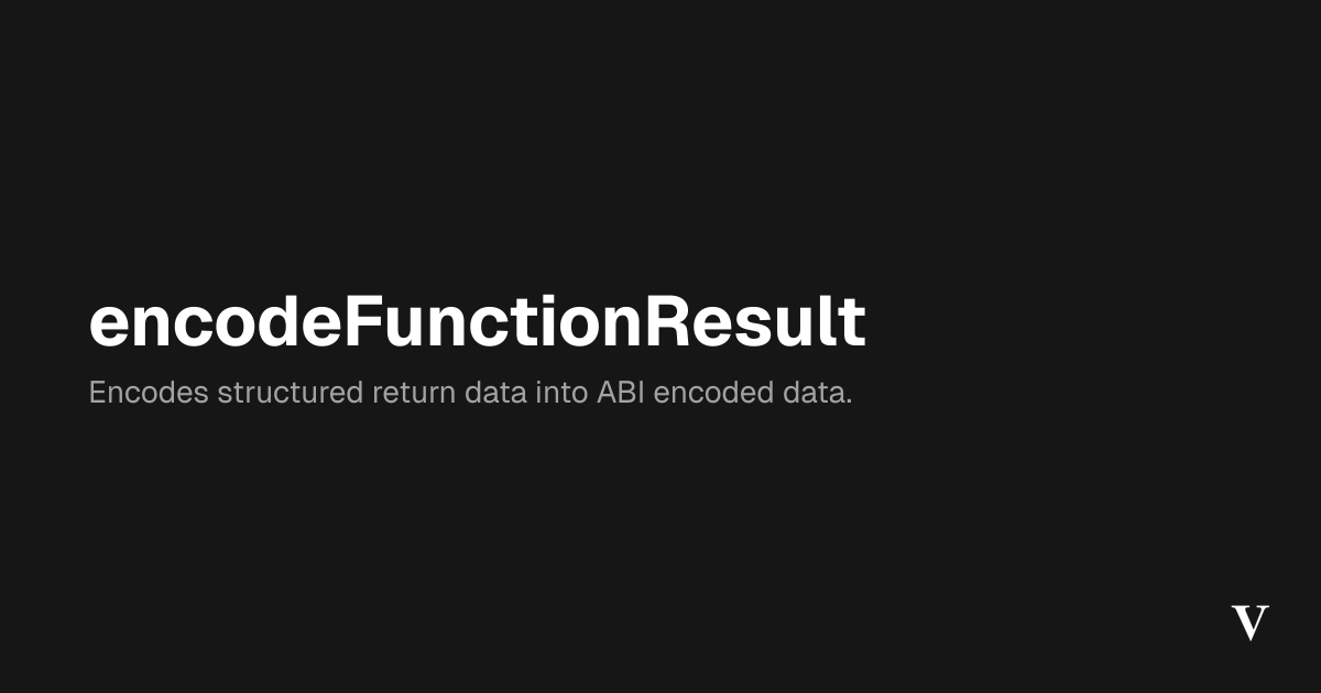 encodeFunctionResult · Viem