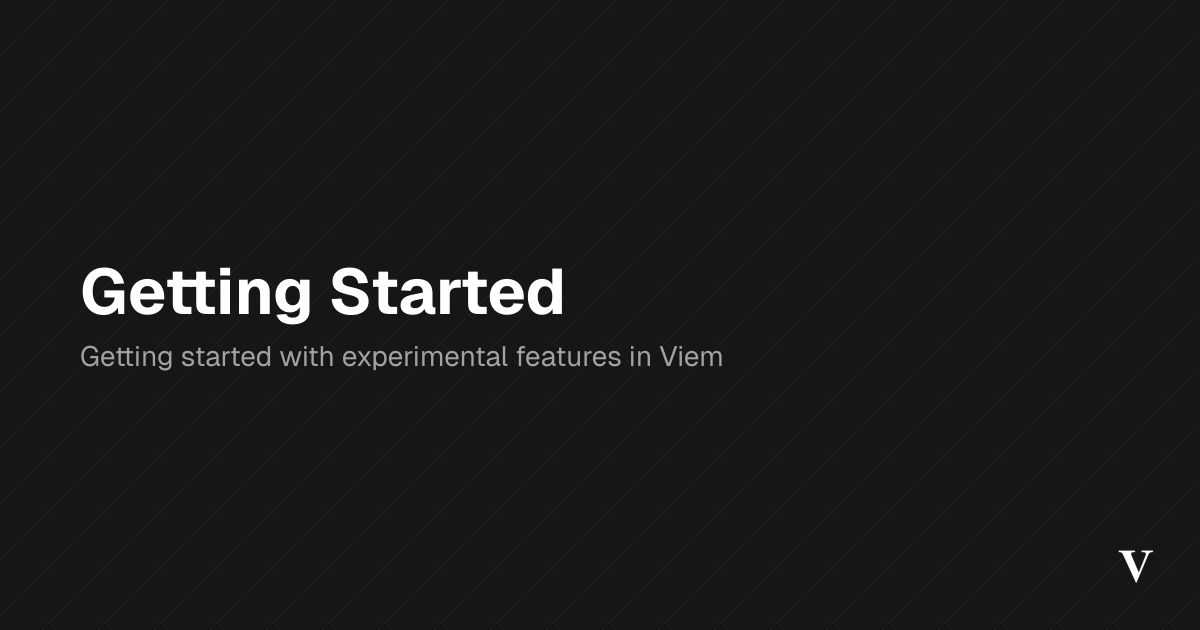 Getting Started · Viem