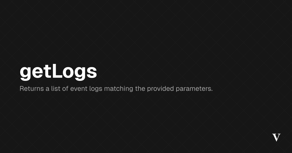getLogs · Viem