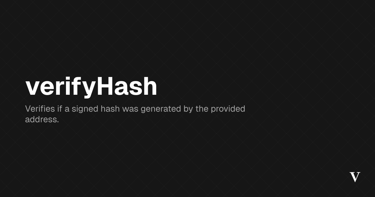verifyHash · Viem