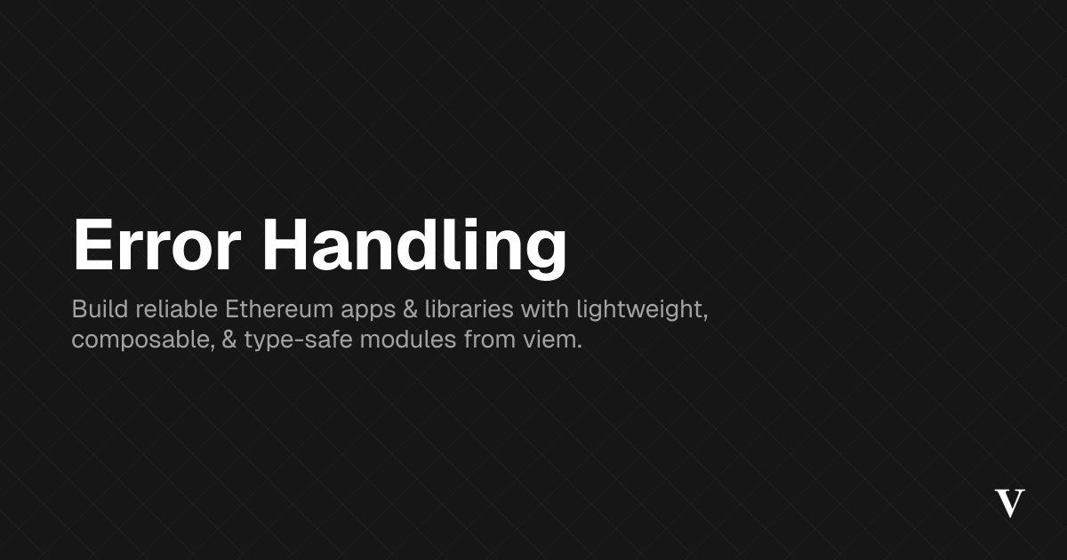 Error Handling · Viem